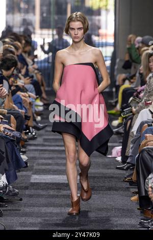 Model Libby Bennett walks on the runway during the Tods Ready to Wear ...