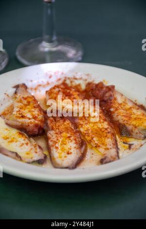 Traditional andalusian dish fish eggs seafood served with mayonnaise ...