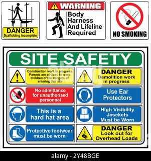 Workplace hazard warning signs. Workplace safety sign, symbols. Vector ...