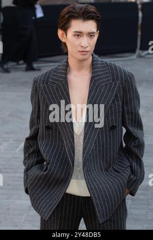 Koji Mukai attends the Burberry show during the London Fashion Week at ...