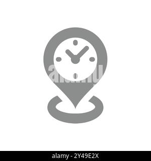 Arrival time GPS map location color icons on sunk push buttons Stock ...