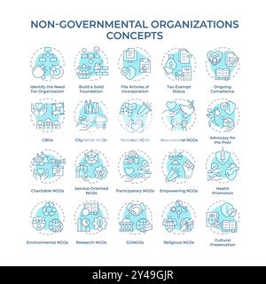 Non-governmental organizations soft blue concept icons Stock Vector Image & Art - Alamy