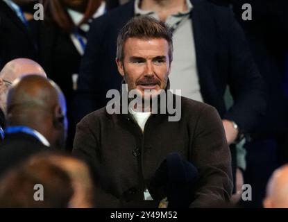 Inter Miami co-owner David Beckham gestures ahead of the Club World Cup ...