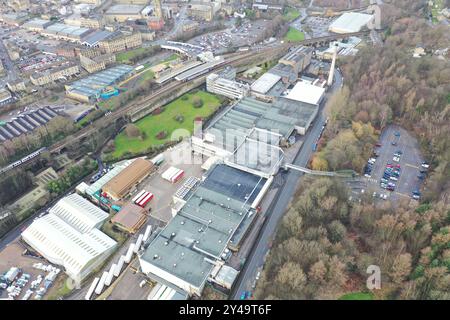 Aerial photo of the town centre of the town of Halifax in Calderdale ...