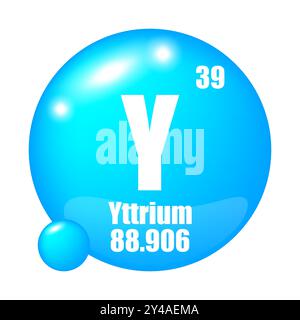 Yttrium symbol. Element number 39 of the Periodic Table of the Elements ...