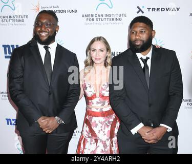 Joshua Ezeudu, Emily Blunt, Curtis Blaydes at arrivals for The American ...