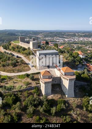 Aerial view of the medieval castle of Ourém, Portugal, Europe Stock ...