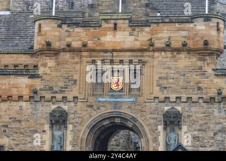 Scotland, Edinburgh, Edinburgh Castle, Coat of Arms in the Royal Palace ...