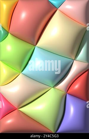 3D inflated abstract shape illustration. Puffy object design Stock ...