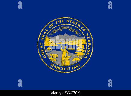 Nebraska state map with waving flag. Alpha channel background Stock ...
