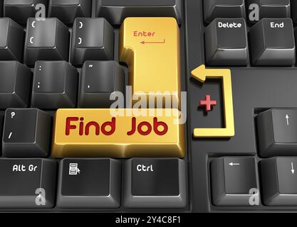 Find Job button , This is a computer generated and 3d rendered picture ...