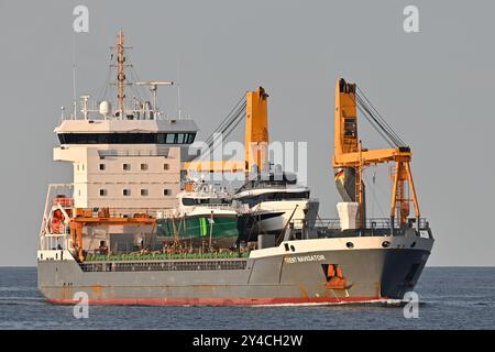 General Cargo Ship TRENT NAVIGATOR passing the Kiel Canal Stock Photo ...