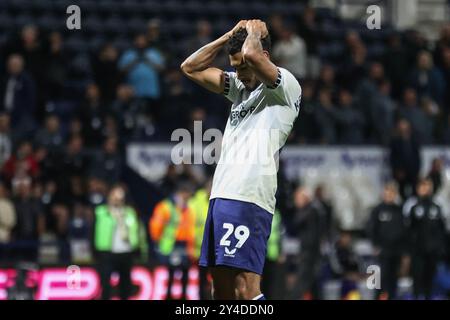 Kaine Kesler Hayden (Preston North End) celebrates scoring with his ...