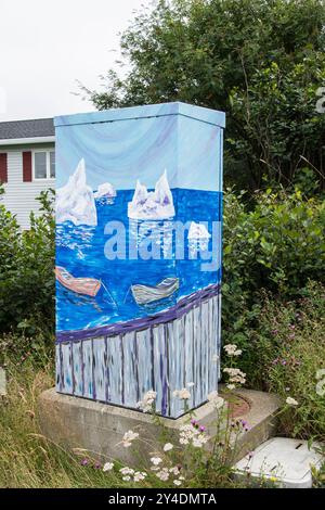 Ice bergs mural on electrical utility box in Conception Bay South ...