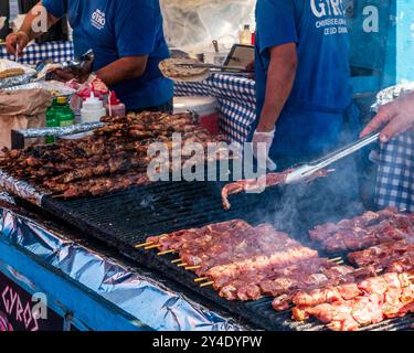Suffern, NY - US - Sep 15, 2024 At the Suffern Street Fair, a vendor ...