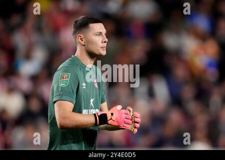 Brentford goalkeeper Hakon Rafn Valdimarsson during the Premier League ...