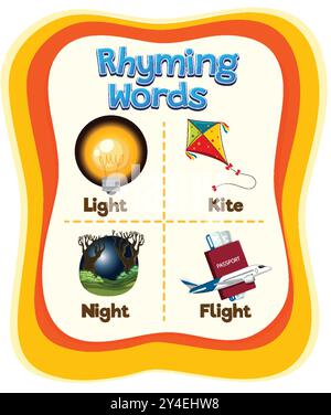 Light, kite, night, and flight rhyming words Stock Vector Image & Art ...