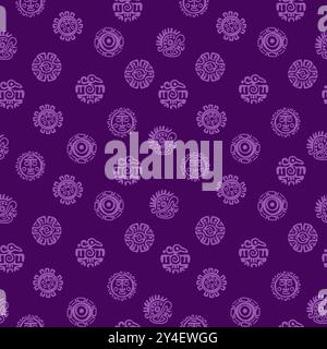 Seamless pattern with Maya or Aztec hieroglyphs. Seamless background ...