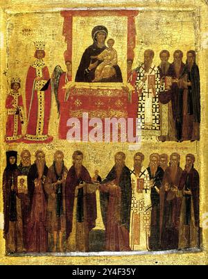 7328. Late 14th-early 15th century icon illustrating the "Triumph of ...