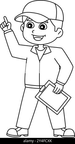 Baseball Player with Coach Coloring Page for Kids Stock Vector Image ...