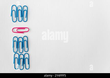 Arrangement individuality concept with paper clips Stock Photo - Alamy