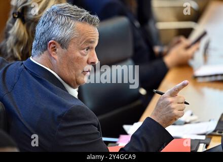 PS Laurent Devin pictured during a plenary session of the Walloon Parliament in Namur, Wednesday ...