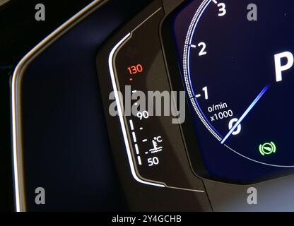 Digital Instrument for displaying car engine temperature Stock Photo ...