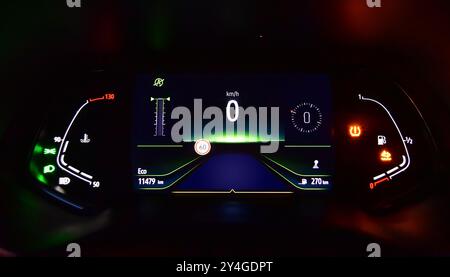 Digital instrument display in passenger car Stock Photo - Alamy