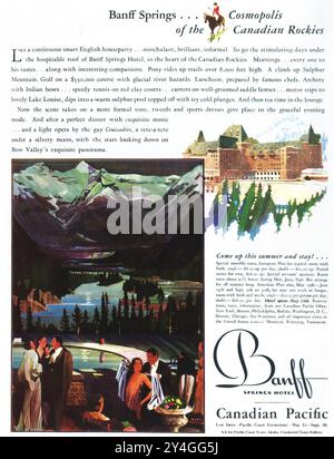 1939 Canadian Pacific Railway Ad - Banff and Lake Louise Stock Photo ...