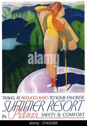 1925 Pullman / Summer Resort Ad with William P. Welsh art Stock Photo ...