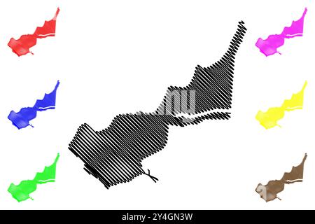 Weipa Town (Commonwealth of Australia, Queensland state) map vector ...