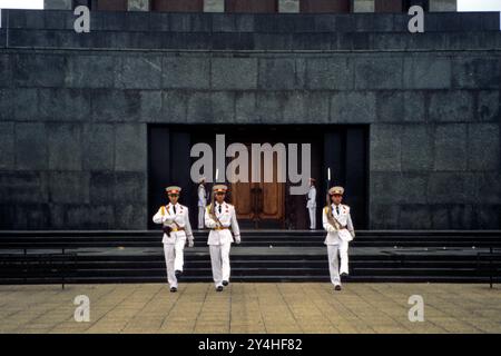 Asia. Vietnam. Military Pickets At The Hochimin Mausoleum (hanoi Stock ...