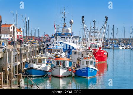 Small Fishing Boats Scarborough Harbour North Yorkshire UK Stock Photo ...