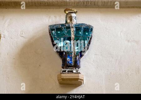 Andrew Logan blue broken mirrored glass sculpture 'Reflecting Virgin ...