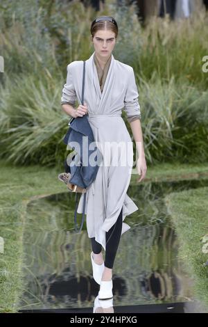 Model Libby Bennett walks on the runway during the Tods Ready to Wear ...