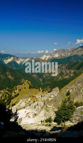 Panorama of the Carrara marble mines of the Apuan Alps,Massa,Carrara ...