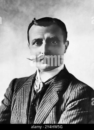 A photograph of the French aviator Louis Bleriot, who made history with ...