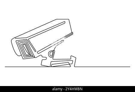 Single continuous line drawing of CCTV to monitor traffic movements and ...