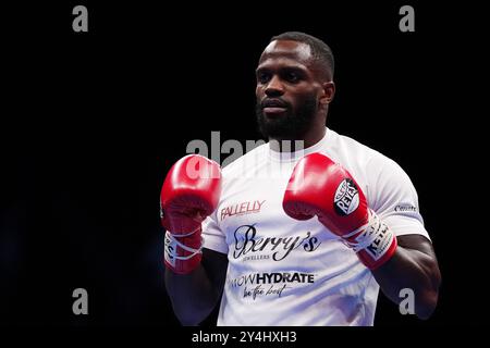 Ishmael Davis during an open workout at Boulevard World, Riyadh in ...