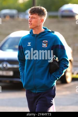 Coventry City's Victor Torp arrives at the ground ahead of the Sky Bet ...