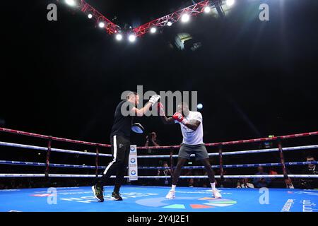 Ishmael Davis during an open workout at Boulevard World, Riyadh in ...