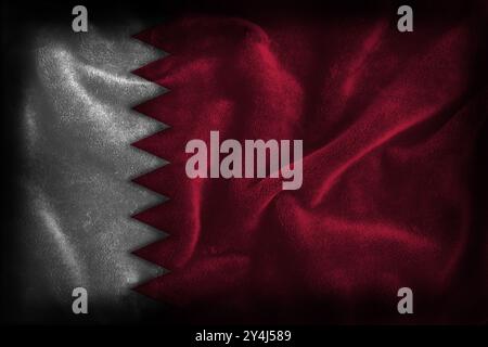 A Qatar flag background illustration maroon white nine serrated edges ...