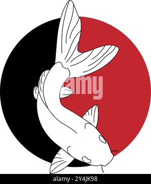 abstract fish silhouette ornament icon on white isolated background ...