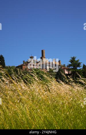 The Castle of Montecchio Vespone is a walled, castle with turrets and ...