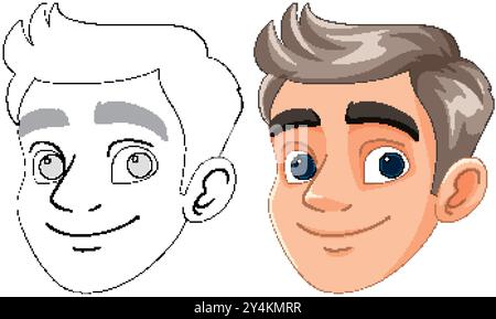 Color and outline versions of a smiling face Stock Vector Image & Art ...