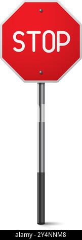 Red traffic sign on transparent background illustration Stock Vector ...