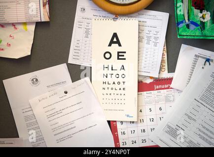 Eye test chart in a Doctor's surgery, UK Stock Photo - Alamy