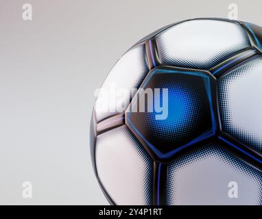A closeup section of a modern generic moulded soccer football with a ...