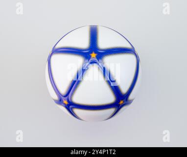 A modern generic moulded soccer football with a color pattern and ...