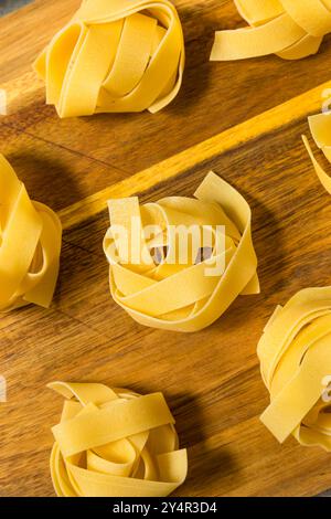 Raw Organic Italian Pappardella Fettuccine Pasta Ready to Cook Stock ...